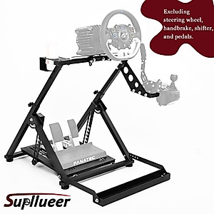 Supllueer Foldable Racing Wheel Stand with Seat Slot Fit for Logitech G25 G27 G29 G920 G923,Thrustmaster T248 T300RS T300 T500,Fanatec,Steering Wheel Stand,No Wheel,Shift,Pedals,TV
