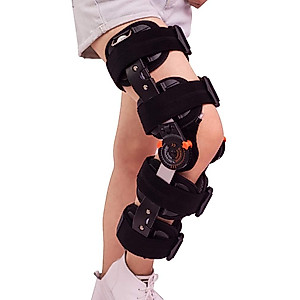 Hinged Knee Brace ROM Knee Brace Adjustable Knee Orthosis Support Brace Joint Injury Splint Support Bone Orthosis Fracture Fixed Ligament Care Knee Support Pain Hinged Brace Adjustable Knee Immobilize