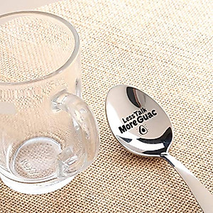 Avocado Lovers Gift - Lets Talk More Guac Engraved Spoon Gift for Men Women | Christmas Birthday Gift for Daughter | Guacamole lover Gift | Funny Vegan Gift Kids Teens - 7 Inch Stainless Steel Spoon