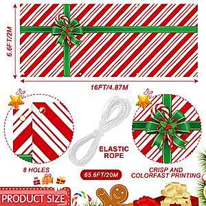 Hosuly 6.6 x 16ft Double Christmas Garage Door Banner Large Merry Christmas Hanging Backdrop Decorations Indoor Outdoor Christmas Garage Door Cover for Xmas Holiday Party (Candy Boxes Style)