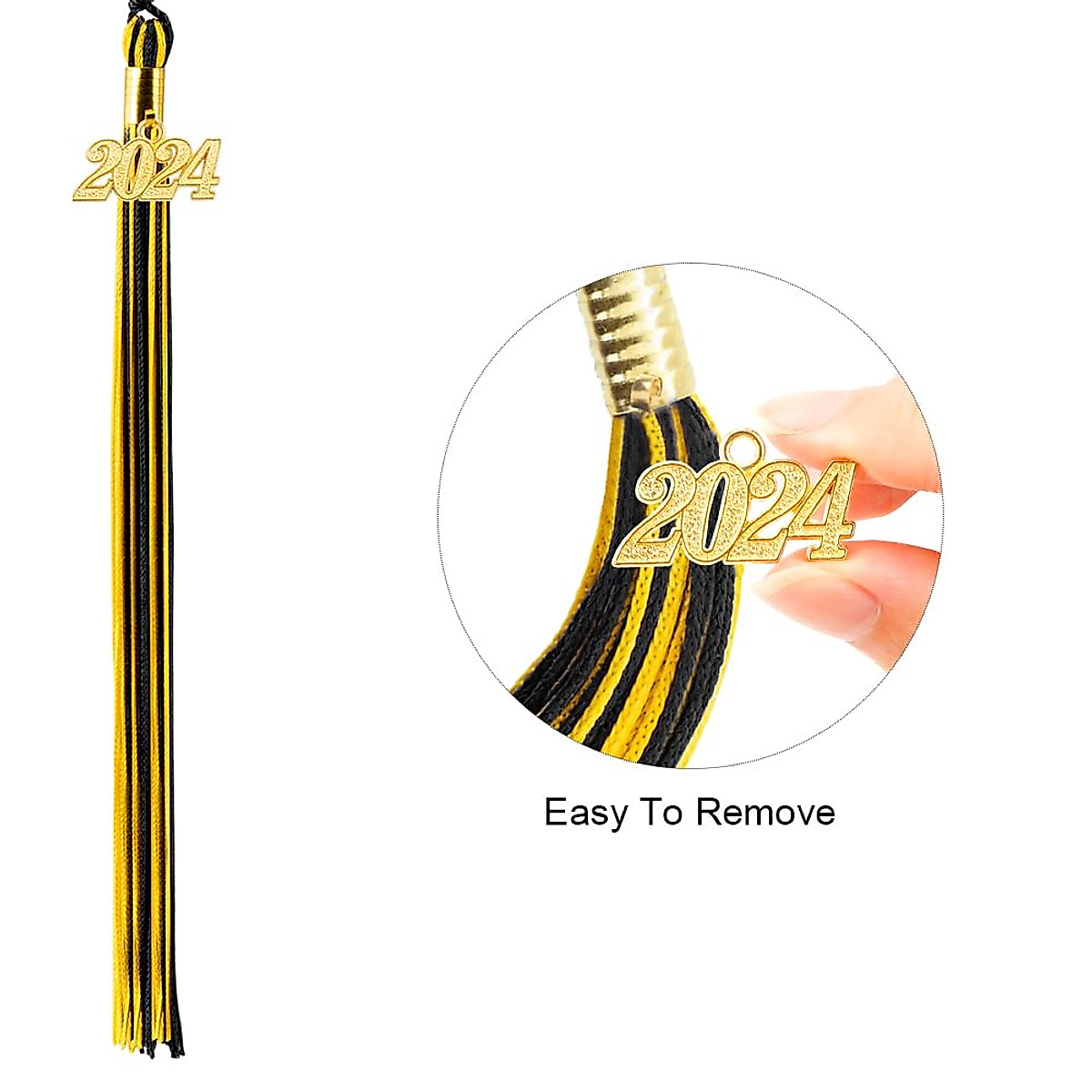 2024 Graduation Tassel, Tassel for Graduation Cap 2024, Graduation Cap Decorations, Charm Graduation Party Decorations 2024 Grad Cap Decorations for Graduation Gifts 2024 High School Black Gold