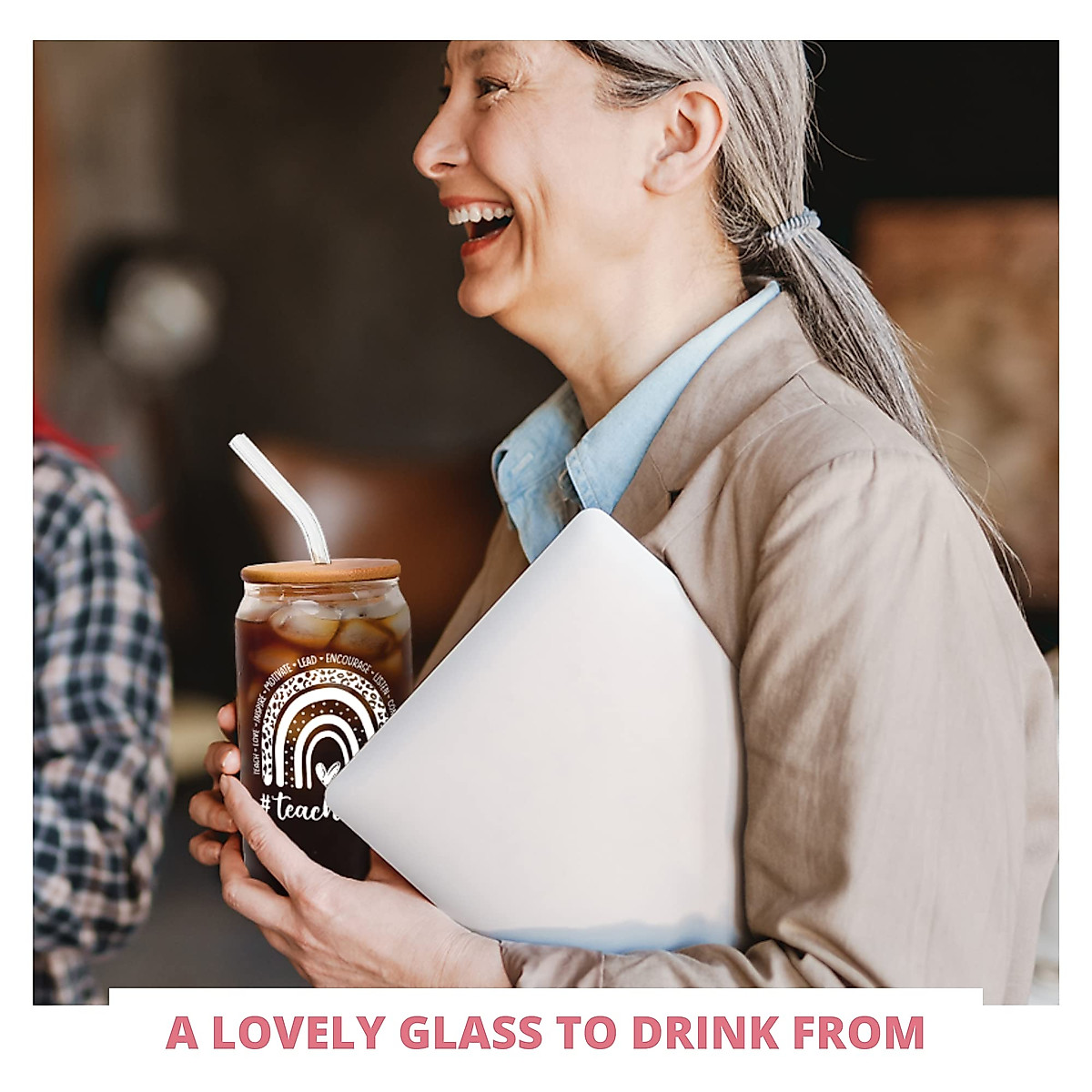 Teacher Appreciation Gifts - Teacher Gifts for Women, Gifts for Teachers Women - Thank You Teacher Gifts, Back To School Day Gifts for Teachers, Teacher Birthday Gifts for Women - 16 Oz Can Glass