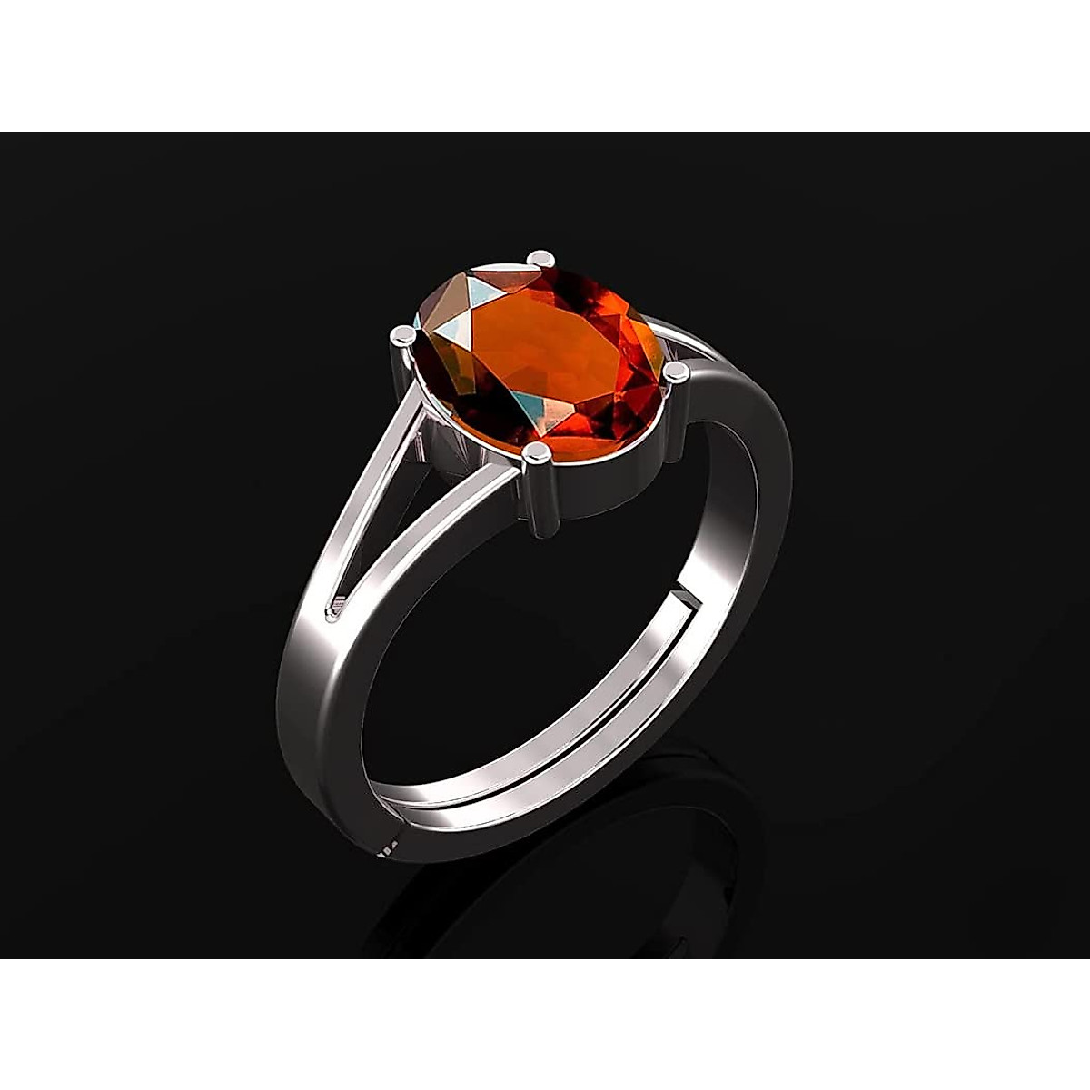 LMDPRAJAPATIS 7.25 carat Natural Gomed Lab Tested Astrological hessonite Gemstone adjustable Ring For