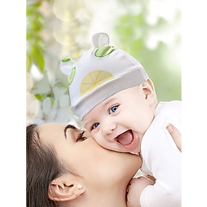 18 Pieces Newborn Cap Mitten Sock, Including 6 Pieces Newborn Hats, 6 Pairs Baby No Scratch Mittens Gloves and 6 Pairs Infant Socks for 0-6 Months Unisex Baby Boys Girls Set Multicoloured