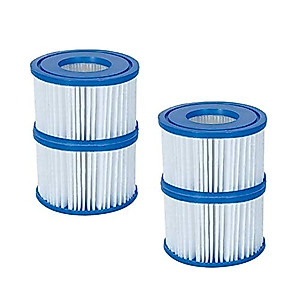 Bestway 4 Pack Coleman Type VI Spa Filter Cartridge for Lay-Z-Spa 58323