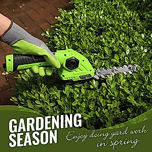 WORKPRO Cordless Grass Shear & Shrubbery Trimmer - 2 in 1 Handheld Hedge Trimmer 7.2V Electric Grass Trimmer Hedge Shears/Grass Cutter 2.0Ah Rechargeable Lithium-Ion Battery and USB Cable Included