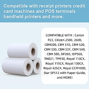 myCartridge 2 1/4 x 50 Receipt Paper (50 rolls) BPA Free Cash Register POS Receipt paper 58mm Business Source Receipt Paper is suitable for 58mm POS Printer, Square Terminal Credit Card Machines