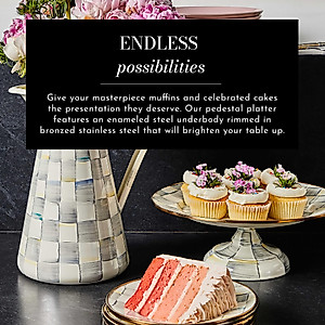 MACKENZIE-CHILDS Sterling Check Enamel Pedestal Platter - Small