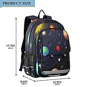 FFYHO Planet Universe Backpacks with Chest Strap for Teens Women Men,Night Forest Large Book Bags Lightweight Laptop Computer Bags Travel Casual Daypacks for College Work Business 18 Inch
