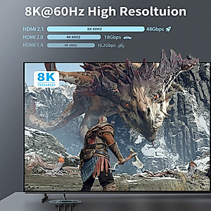 NEWCARE 8K HDMI 2.1 Switch Splitter, HDMI Switch 4K 120Hz, 3 Port HDMI Switcher Selector Box, Supports VRR 8K@60Hz, 4K@120Hz, 4K@60Hz 48Gbps for PS4/5 Roku Xbox TV Monitor Projector