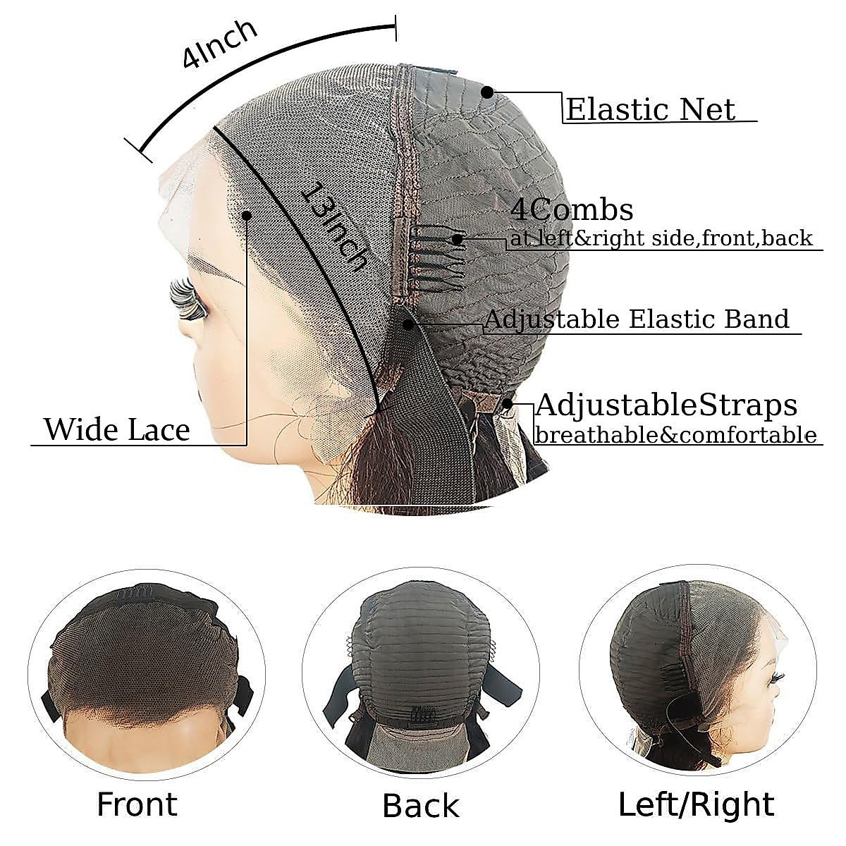 SENSAIRUITE Body Wave Lace Front Wigs Human Hair Wide Lace 180 Density Human Hair Wigs 13x4 Human Hair Lace Front Wigs Pre Plucked With Baby Hair 20 Inches Natural Color