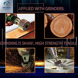 12 Pcs Abrasive Flap Wheel Sander Set, 1/4”Shank Flap Sander for Drill, Flap Wheel Sander Drill Attachment, 80 Grit Flap Wheels