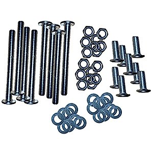 Lussuoso Furniture 64 PCS Set Hardware for Universal Modi-Plate Bed Frame Adapter/Connector, Heavy Duty Hardware for Bed Frame Modification to Connect Headboard and Footboard, Steel Bracket