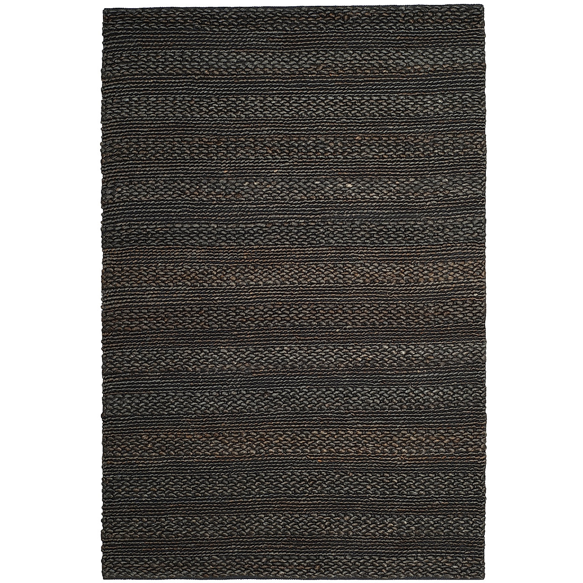 SAFAVIEH Natural Fiber Collection Accent Rug - 4' x 6', Charcoal, Handmade Braided Woven Jute, Ideal for High Traffic Areas in Entryway, Living Room, Bedroom (NF212C)