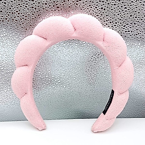 BLAISTER Skincare Headband for Women, Spa Headband, Makeup Headband for Washing Face, Soft Towel Headband for Facial Mask, Cute Hairband for Shower (Pink)