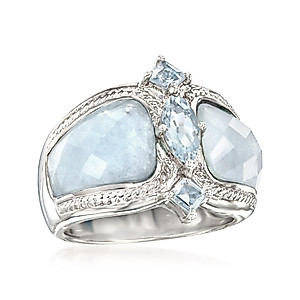 Ross-Simons 5.85 ct. t.w. Aquamarine Ring in Sterling Silver. Size 9