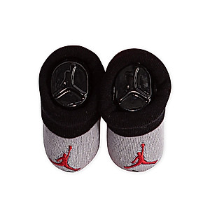 Nike Jordan Infant Baby Hat and Booties Set (Black(LJ0102-K41)/Red, 0-6 Months)