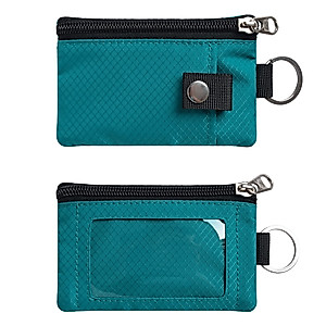 CHENSPRX Minimalist RFID Blocking Small Wallet with ID Window,WaterResistant Zip Id Case Wallet with Lanyard Keychain for Cards,Cash,Travel,Women,Men (Turquoise)