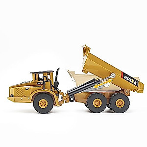 Dollox Die-cast Articulated Dump Truck Toys 1/50 Metal Heavy Duty Construction Vehicle Toys Articulated Dump Truck Engineering Vehicle Model Collection Alloy Truck Decoration Toy Gift for Kids