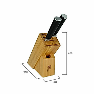 Shun Cutlery Classic 3-Piece Build-A-Block Set, Kitchen Knife and Knife Block Set, Includes Classic 8" Chef's Knife & Combination Honing Steel, Handcrafted Japanese Kitchen Knives