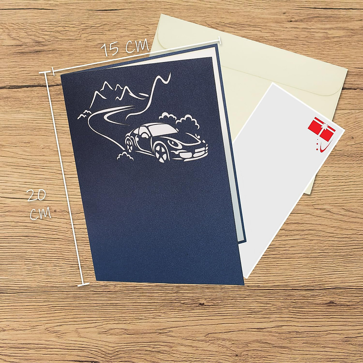 LINPOPUP, LIN17237, POP - UP 3D greeting card congratulations 18th birthday or driver's license - car voucher sports car (Large card 15 x 20 cm, graphite glossy), N145