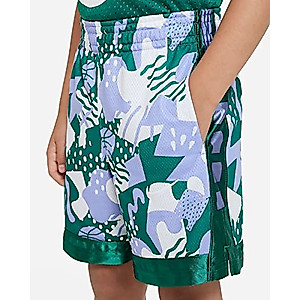 Nike Big Boys' Dri-FIT Elite Basketball Shorts (Large, Light Thistle/Malachite/White)