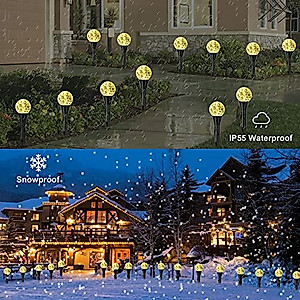 20 Led 22.15 ft Solar Outdoor Fairy Lights with 8 Modes, 20 in 1 Warm Light Globe Waterproof Stake Lights, Mini Crystal Bubble Decorative Lights for Valentines Day Yard Pathway Patio Party Wedding