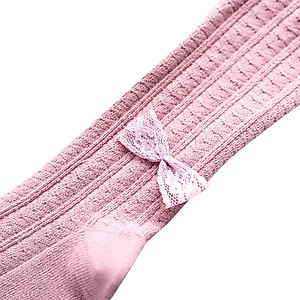 Baby Girls Tights Cotton Baby Leggings Bowknot Cable Knit Tights for Toddlers Infant Stockings 1-2T Black