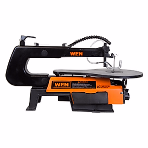 WEN 16-Inch Two-Direction Variable Speed Scroll Saw Bundle with Foot Pedal Switch