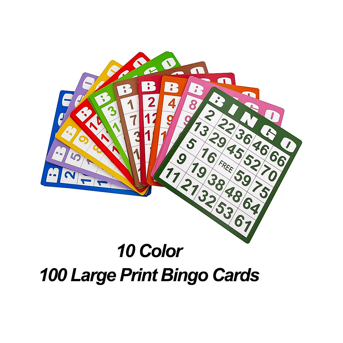 JUNWRROW Bingo Game Set-1000 Colorful Chips with a Bag,100 Bingo Cards and Jumbo Deck of Calling Cards for Adults, Seniors, and Family - Calling Card Set- Ideal for Large Groups, Parties, Game Nights