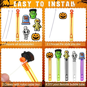 Mini Bubble Wands Halloween Bubbles for Party Favor Decoration Halloween Bat Candy Corn Pumpkin Ghost Mini Bottle Wand Tubes for Halloween Party Supplies No Liquid(Zombie,50 Packs)