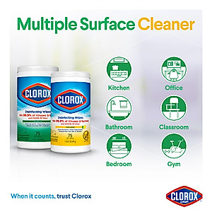 Clorox Disinfecting Wipes Value Pack, Cleaning Wipes, 75 Count Each, Pack of 3 (Package May Vary)