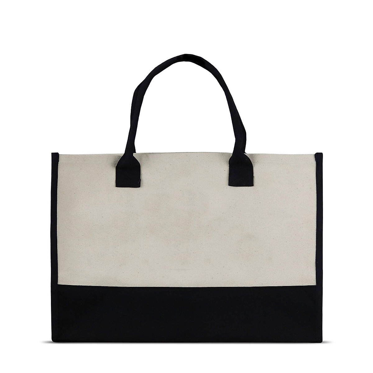 VANESSA ROSELLA Personalized 100% Cotton Canvas Chic Tote Bag (Brown - Customize)