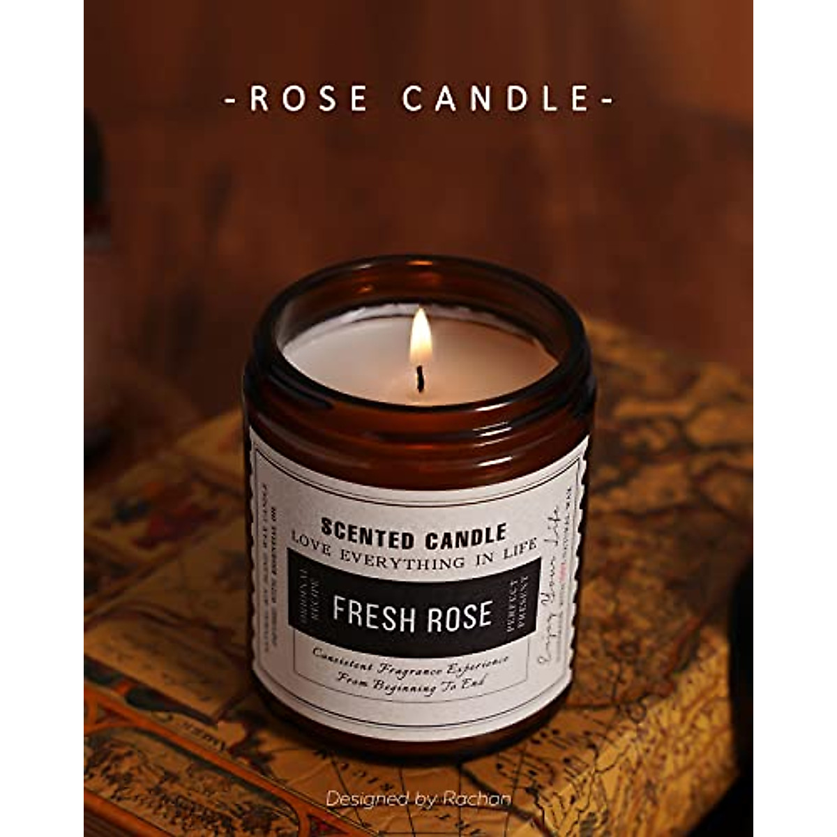 Candles, Sandalwood Rose Candle and Lavender Candle, Long Lasting Soy Scented Candles Set Gifts for Women, Birthday Gift, Christmas Gfits