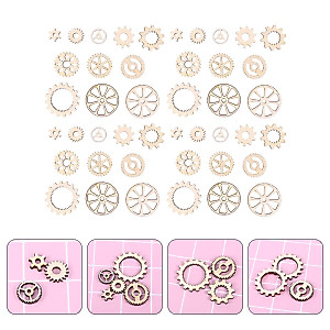 Toyvian 200 Pcs Wooden Gear Wood Chips Cartoon Wooden Plate Child