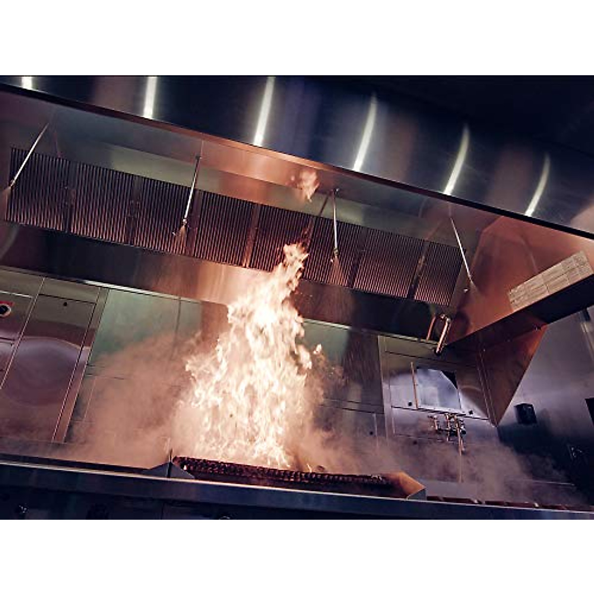 Stainless Steel Commercial Exhaust Only Hood System, Includes Stainless Steel Exhaust Only Hood, Rooftop Exhaust Fan, and Roof Curb (4' Wall Exhaust Only Hood & Fan)