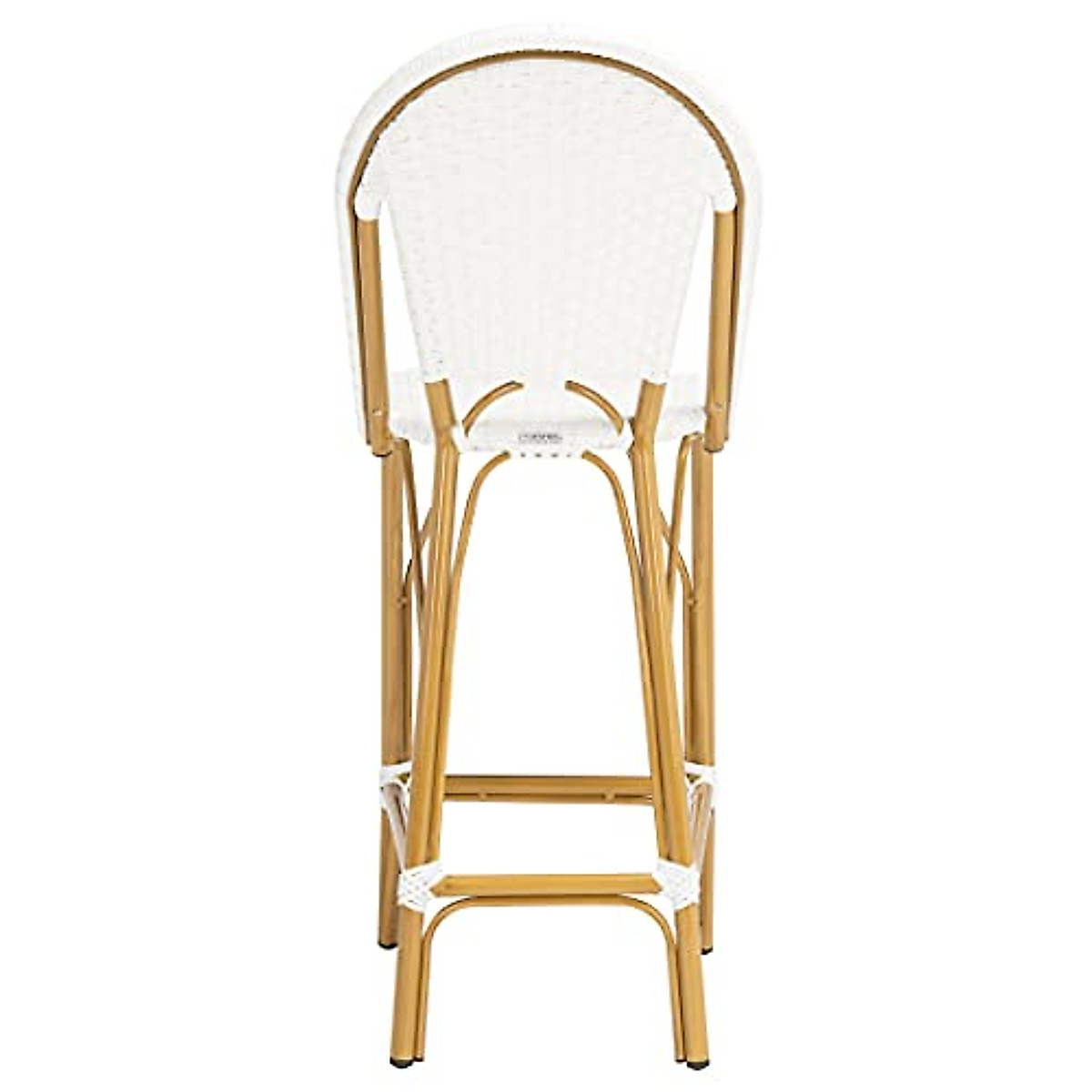 SAFAVIEH PAT4008C Outdoor Collection Ford White French Bistro 30-inch Bstro Bar Stool