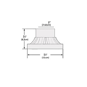 TRANS GLOBE Lighting 100 BK Outdoor Canby 5.5" Post Base Mount, Black, 3" Diameter at mounting Bracket