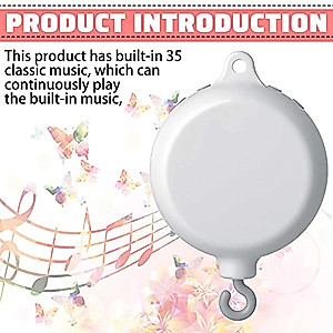 Mobile Baby Music Box Crib Mobile Box with Music Mobile Musical Replacement Nursery Mobile Motor Rotating Baby Crib Mobile Music Box Thirty-Five Lullabies Battery Operated