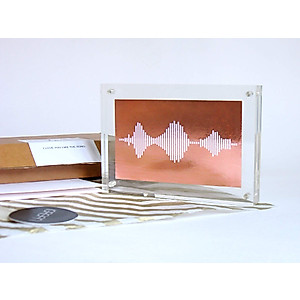 I LOVE YOU Sound Wave Prints - Bronze Foil Soundwave Art in Acrylic Frame Gift for 8th Wedding Anniversary, Birthday, Valentines Day Gift