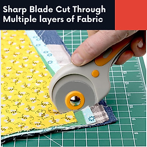 Kingsource SKS-7 Titanium Coated 10 Packs 60mm Pack Rotary Cutter Blades Replacement for Fits Olfa, Fiskar, Martelli, Truecut Cutter Patchwork Tool, Perfect for Cuts Fabric, Sewing, Leather and Paper