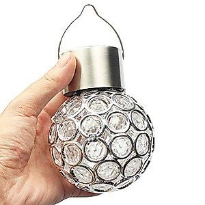 Waterproof LED Solar Hanging Light, Lawn Courtyard Ball Lights, Hanging Solar Lantern Decor for Garden Home Yard Patio Lawn Holiday Party Wedding