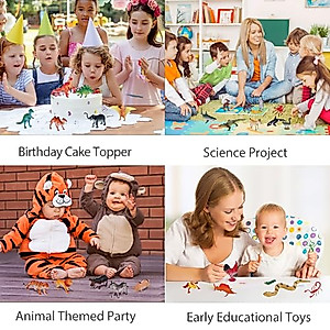 Animal Figures, 72 PCS Realistic Mini Dinosaur Insect Sea Farm Reptile Wild Jungle Animal Toys, Zoo Animals Playset, Cake Topper Party Favors for Kids 1, 2, 3 Year Olds