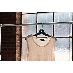 NAHANCO 2505BHHU Plastic Shirt Hanger with Black Hook Home Use Pack of 50, Black, 17"