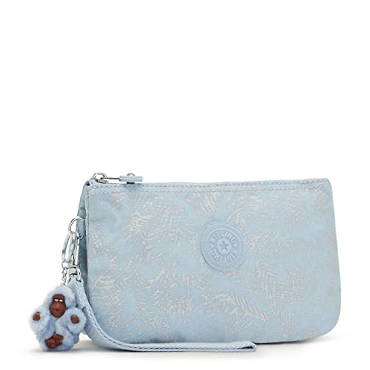 Kipling Women's Creativity Extra Large Wristlet, Versatile Cosmetics Kit, Lightweight Nylon Travel Organizer Wallet, Glistening Floral