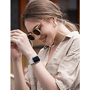 Minyee Floral Engraved Band Compatible with Apple Watch Band 38mm 40mm 41mm Women, Cute Soft Silicone Dandelion Flower Pattern Sport Designer Fancy Summer Bracelet for iWatch Series SE/8/7/6/5/4/3/2/1
