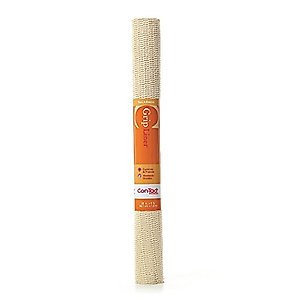 Con-Tact Brand Grip Adhesive Non-Slip Shelf Drawer Liner, 20" x 5', Almond