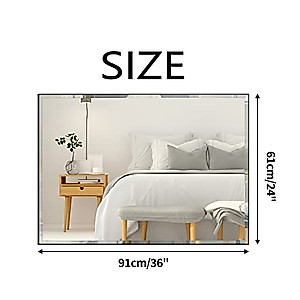 Amazon Brand – Pinzon Large Makeup Vanity Mirrors, Wall Mirror for Bathroom Living Room Bedroom, 36x24 Inch, Black