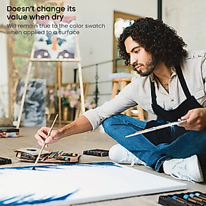 Arteza Acrylic Gouache Paint, Acrylic Paint Set of 36 Basic Colors, Matte Finish, (0.74 oz, 22 ml) Tubes, Art Supplies for Professional Artists and Beginners