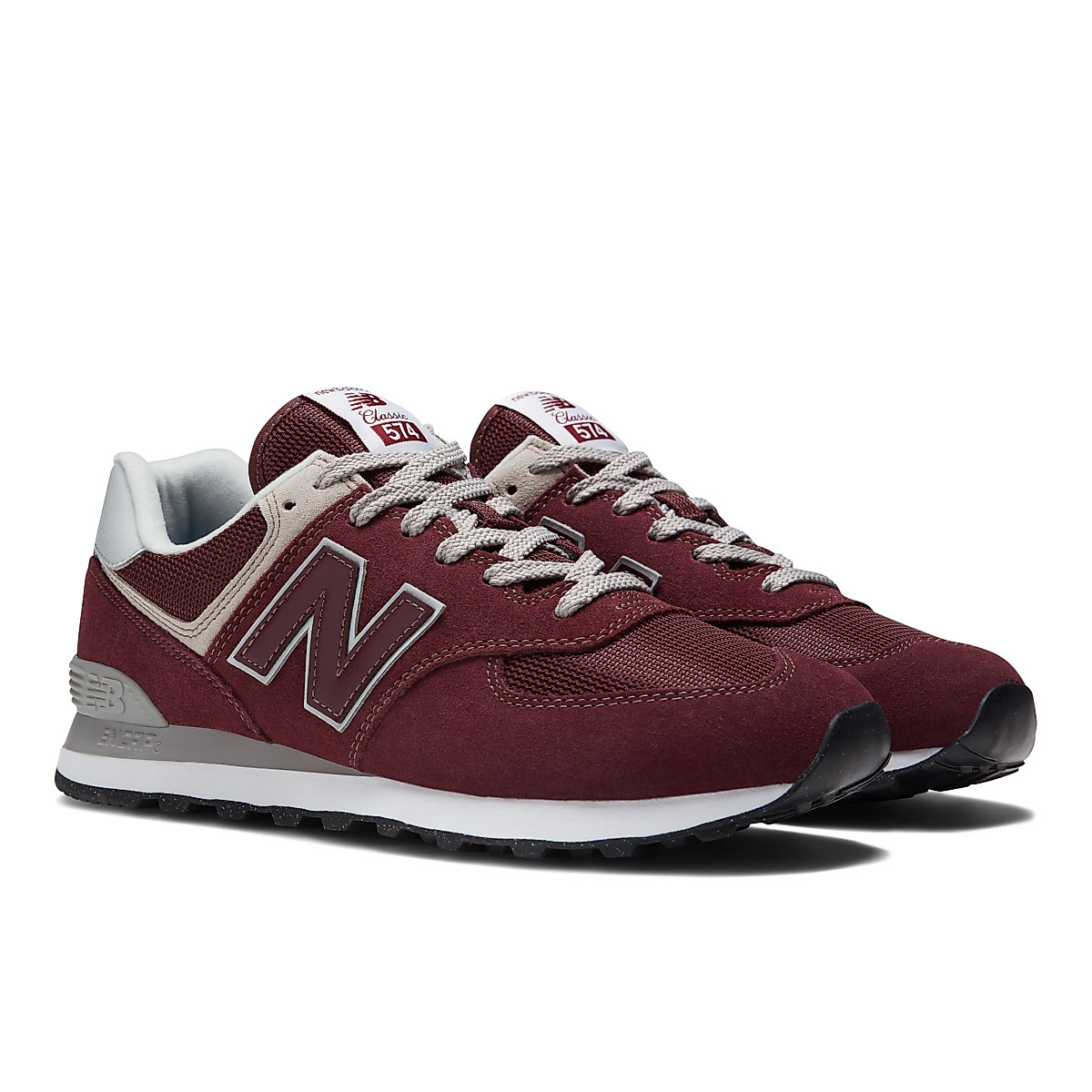 New Balance Men's 574 Core Sneaker, Burgundy/White, 10